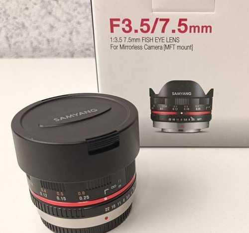 Объектив Samyang F3.5/7.5mm fish EYE (рыбий глаз)
