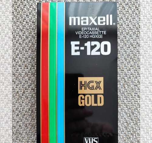 Новые видеокассеты VHS Maxell E-120HGX gold