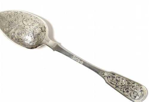 Серебряная обеденная ложка. Чернь. Россия, 1860 г