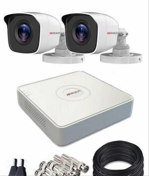 Комплект видеонаблюдения Hiwatch 2камеры уличные