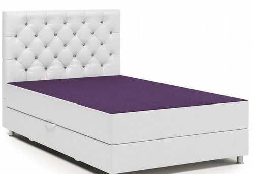 Кровать Шармэль Люкс 140 фиолетовая рогожка и бела