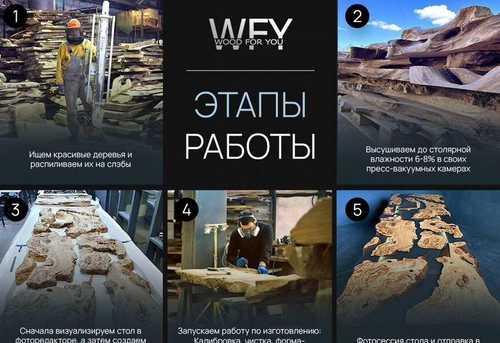 Стол из спила дерева