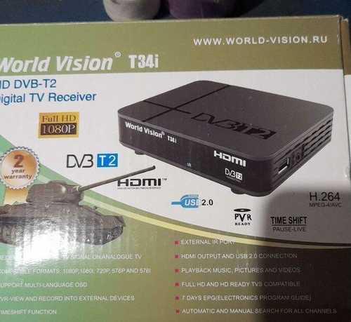 Цифровой эфирный DVB-T2 приемник World Vision T34i