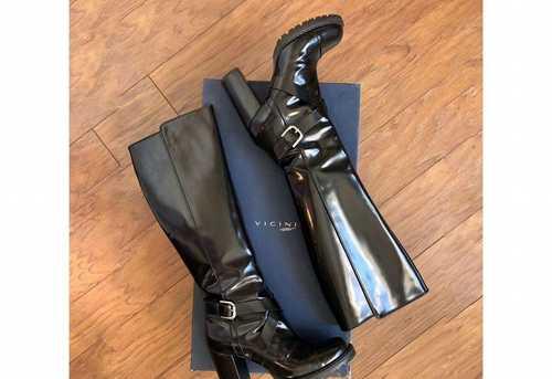 Черные кожаные сапоги Vicini by Giuseppe Zanotti