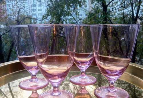 Бокалы цветное розовое стекло HM home