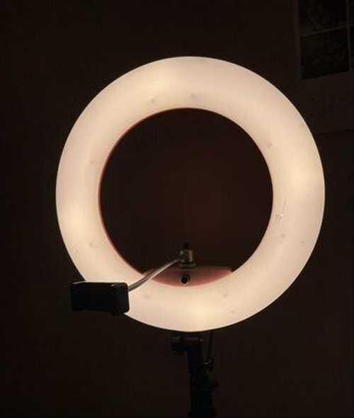 Кольцевая лампа okiro LED ring FE 480 PRO розовая