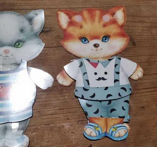 Котик киска бумажны одевашки