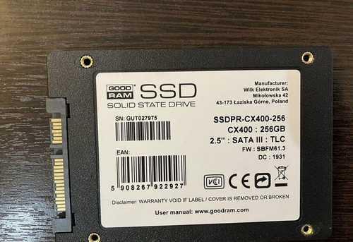 SSD диск goodram 256 гб SATA ssdpr-CX400-256