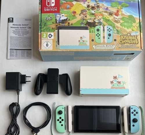 Прошитая Nintendo Switch Animal Crossing / комплек