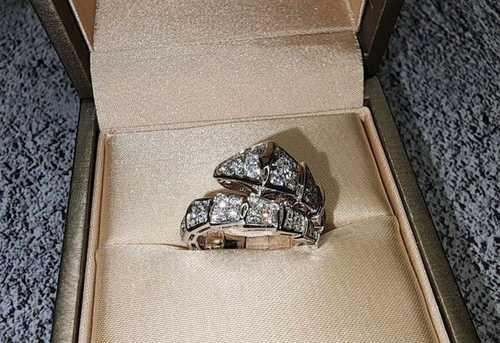 Кольцо Bvlgari serpenti бел золота бриллиантами