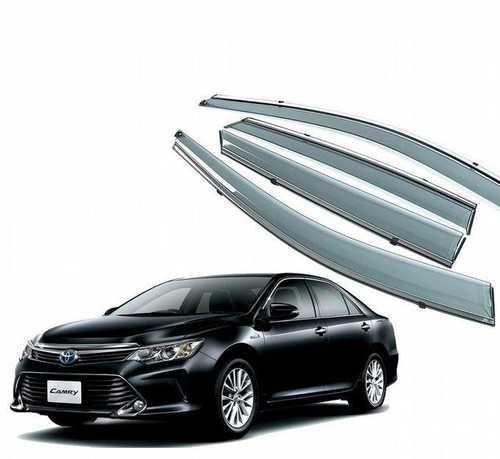 Дефлекторы окон Toyota Camry VII 2011- хром