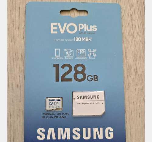 Новая карта памяти samsung EVO  128GB 130MB/s