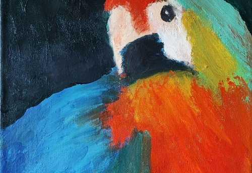 Картина маслом на холсте попугай