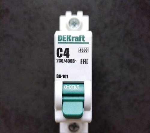 Автоматический выключатель 4А (С) 1п 4.5кА DEKraft