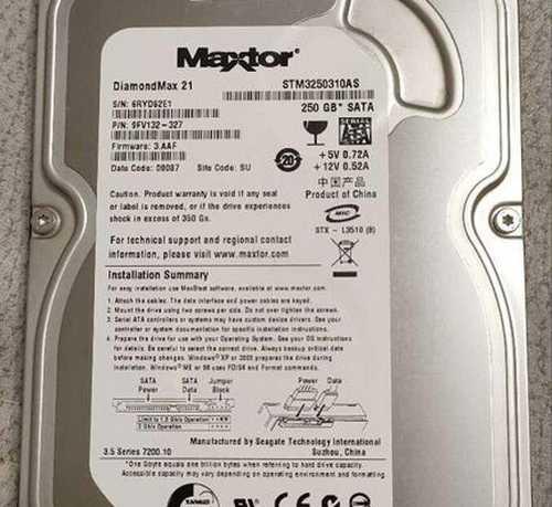 Жесткий диск 250 гб hdd maxtor