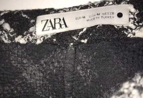 Юбка zara твидовая/ в клетку 42/44 S/M