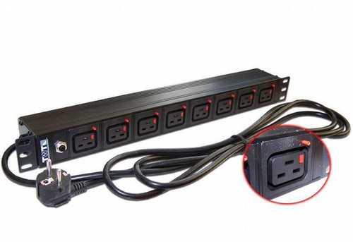 Блок розеток lanmaster TWT-PDU, 1U, TWT-PDU-16A8C9