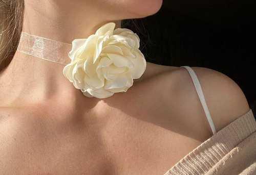 Чокер цветок на шею