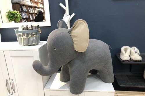 Пуфик для ног животное слон серый