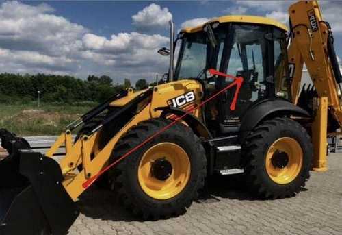 Стекло двери левое JCB 3CX/4CX