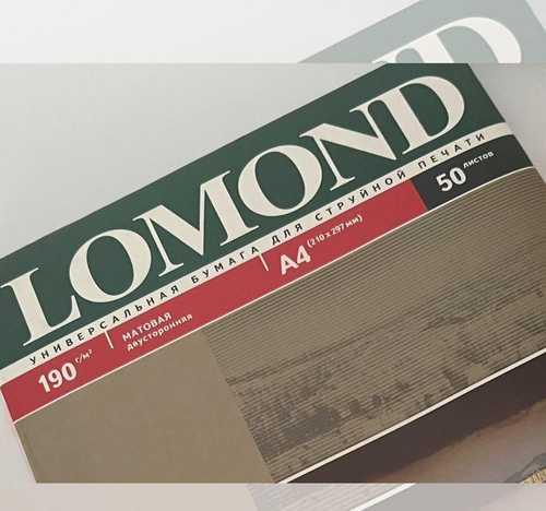 Новая фотобумага Lomond матовая 190 г А4 50 л