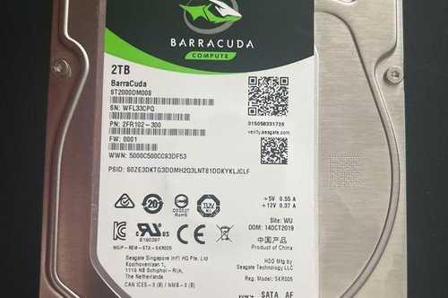 Жесткий диск HDD 2 tb BarraCuda st2000dm008