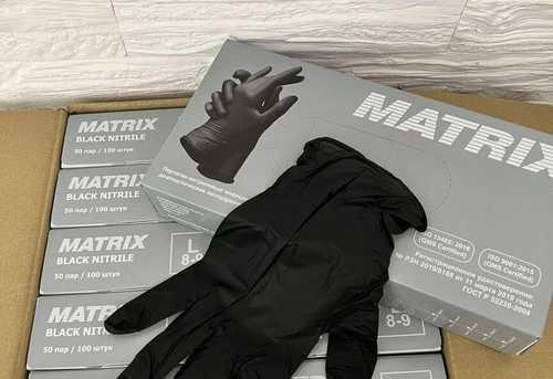 Перчатки черные нитриловые matrix