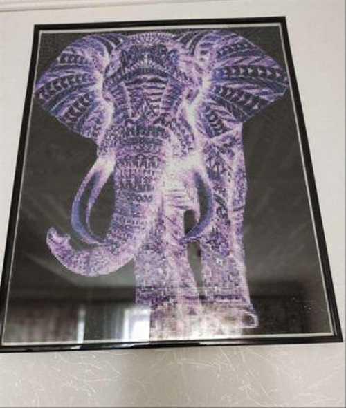 Картина Слон алмазная мозаика