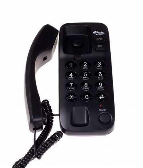 Телефон проводной Ritmix RT-100 черный