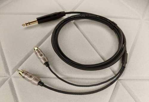 Jack 6,3 stereo на 2 RCA Mr.Cable Vulcan P26