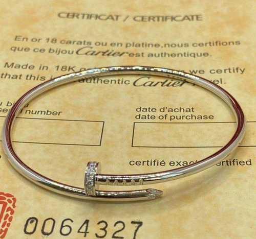 Золотой браслет cartier гвоздь juste un clou