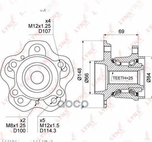 Ступица колеса зад прав/лев Nissan Qashqai 13