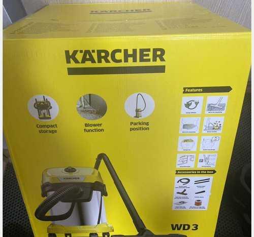 Хозяйственный пылесос karcher WD 3 S, 1000 Вт