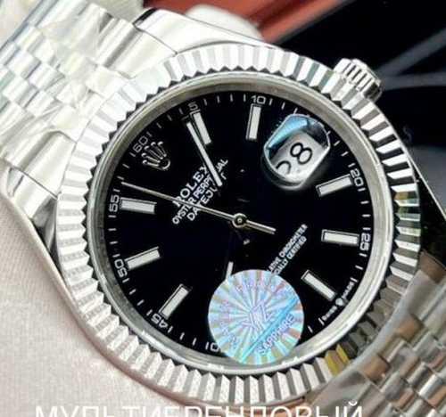 Rolex Datejust steel black часы