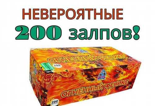 Салют 200 залпов фейерверк Огненный феникс