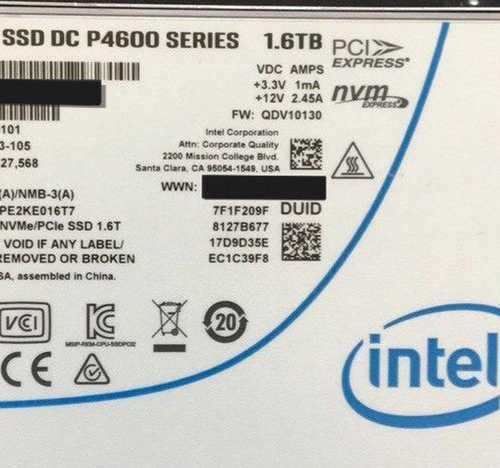 Intel SSD DC P4600 Series 1.6Tb