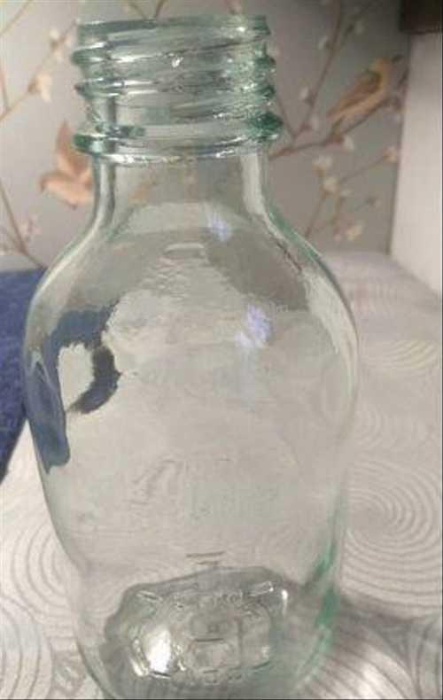 Бутылка мерная стеклянная, с делениями (винтаж)