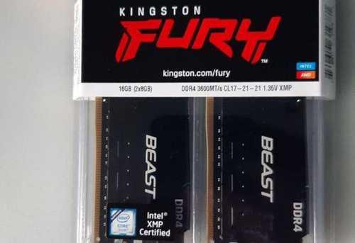 Новая ddr4 Kingston Fury 16(2*8)gb