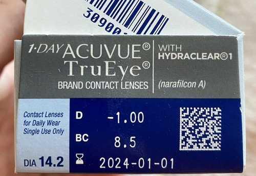 Линзы контактные acuvue trueye -1 8,5