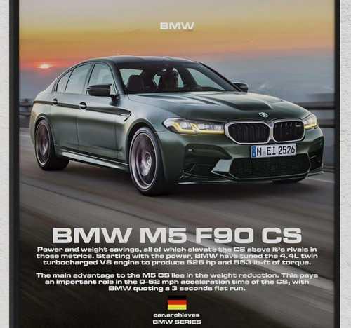 Постер с BMW M5 F90 CS