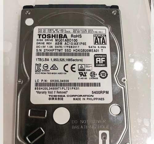 Жесткий диск toshiba 1tb