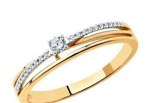 Золотое кольцо с бриллиантом Sokolov