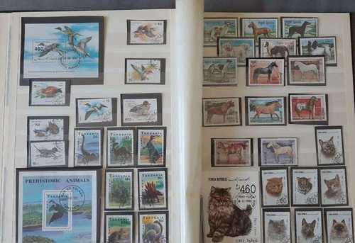Альбом для марок с марками на тему фауна и флора