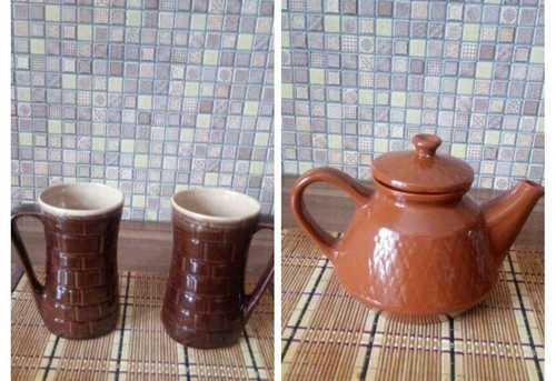 СССР Кружки керамические пивные,чайник керамически
