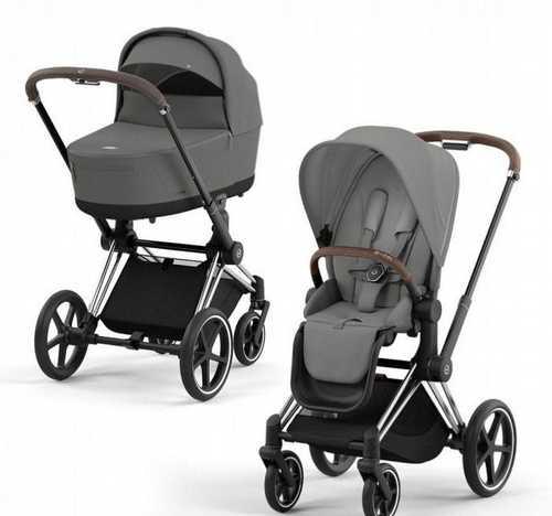 Коляска 2 в 1 Cybex Priam IV шасси Chrome Brown