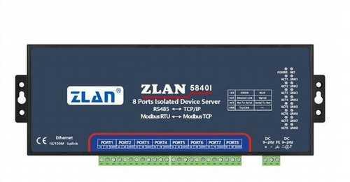 Ethernet zlan5840I 8 портов RS485