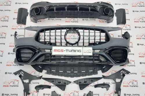 Передний бампер 45 AMG+диффузор 35 AMG blk CLA 118