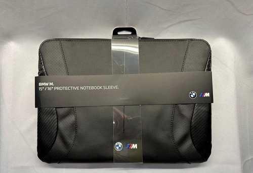 Чехол для ноутбука 16" BMW Black Carbon Perforated