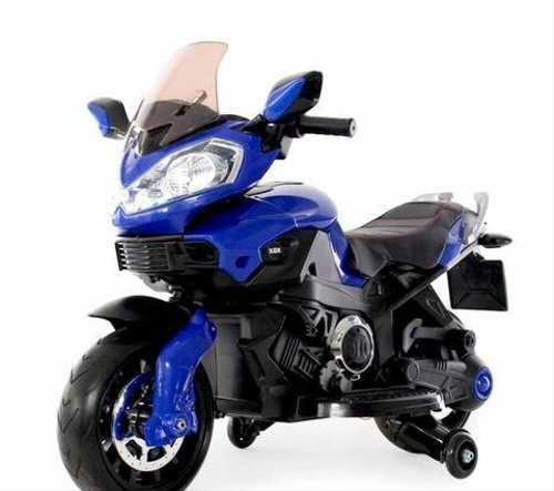 Электромотоцикл детский RiverToys E222KX синий