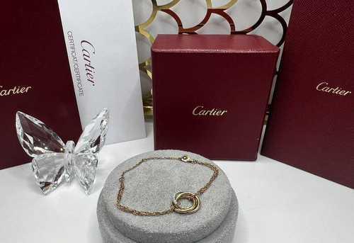 Золотой браслет Cartier Trinity с бриллиантами